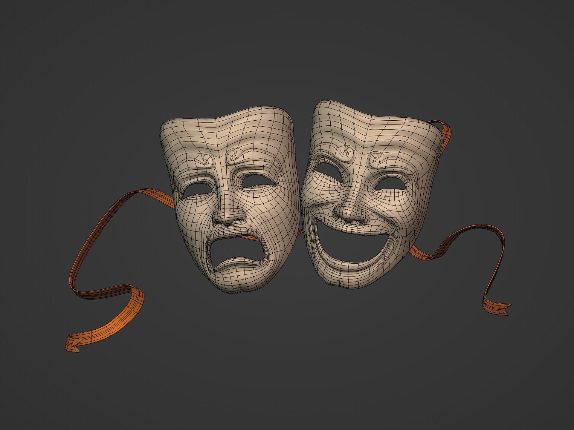 Theater Masks 3D model | CGTrader