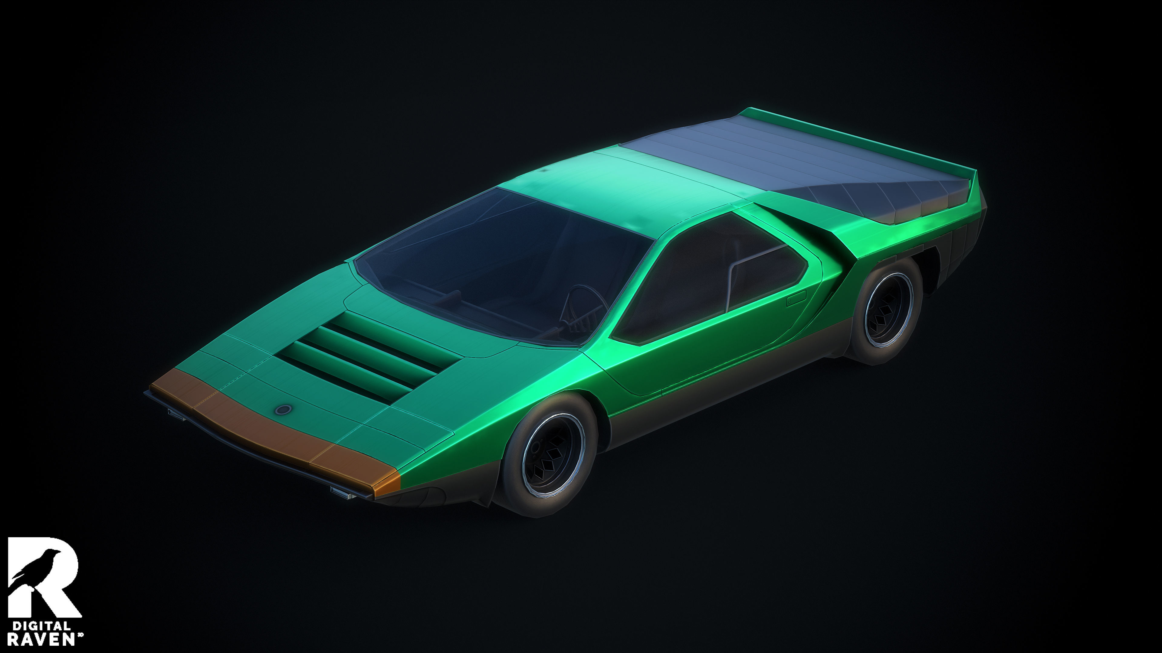 3D model Alfa Romeo Carabo Authentic Car Game Ready VR / AR / low-poly ...