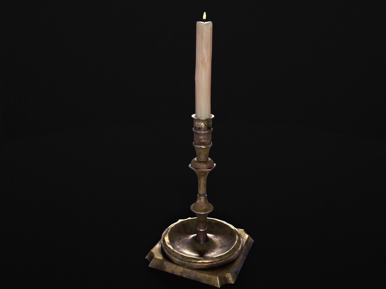 3D model Medieval Elegant Candlestick Holder Stand VR / AR / low-poly ...