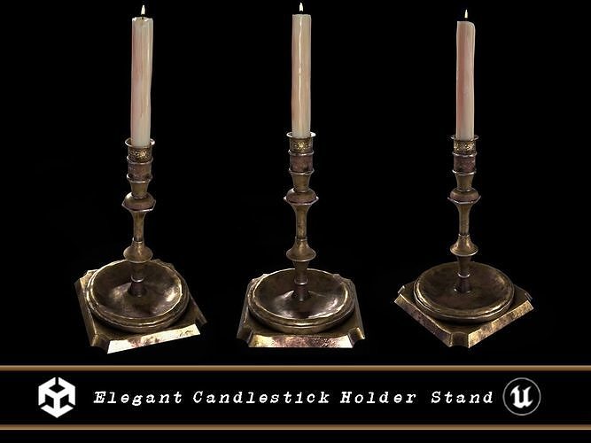 3D model Medieval Elegant Candlestick Holder Stand VR / AR / low-poly ...