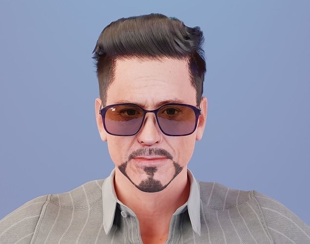 Robert Downey Jr Realistic Rigged 3D model rigged | CGTrader