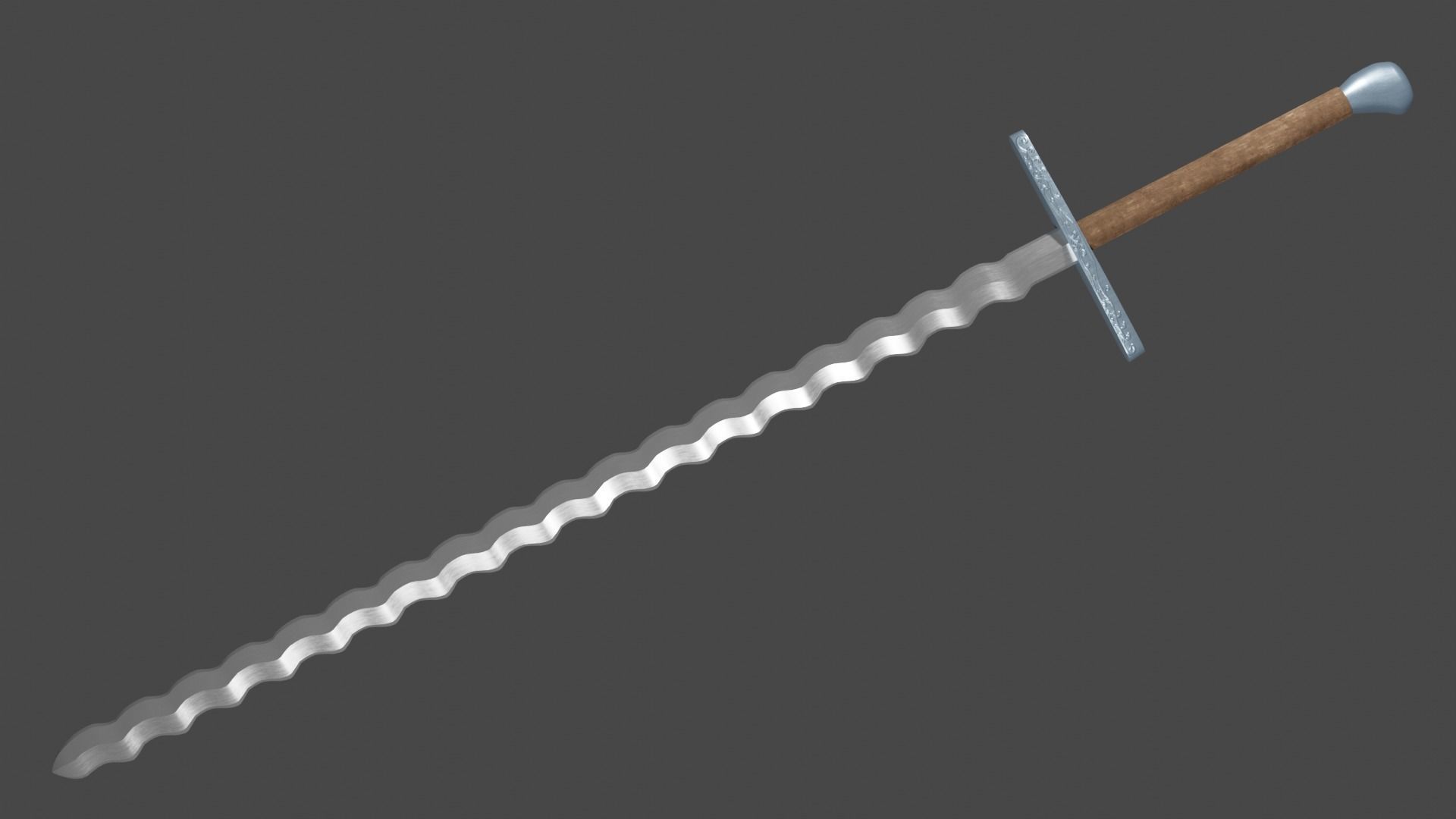 3D model Flamberge sword with Grossmesser handle VR / AR / low-poly ...