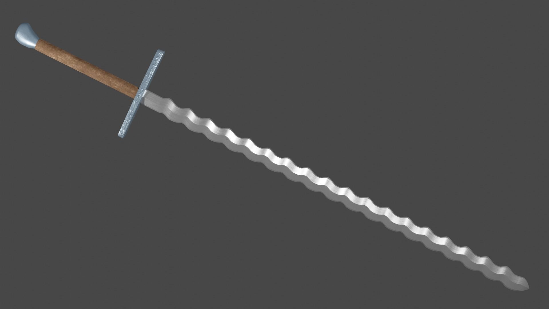 3D model Flamberge sword with Grossmesser handle VR / AR / low-poly ...