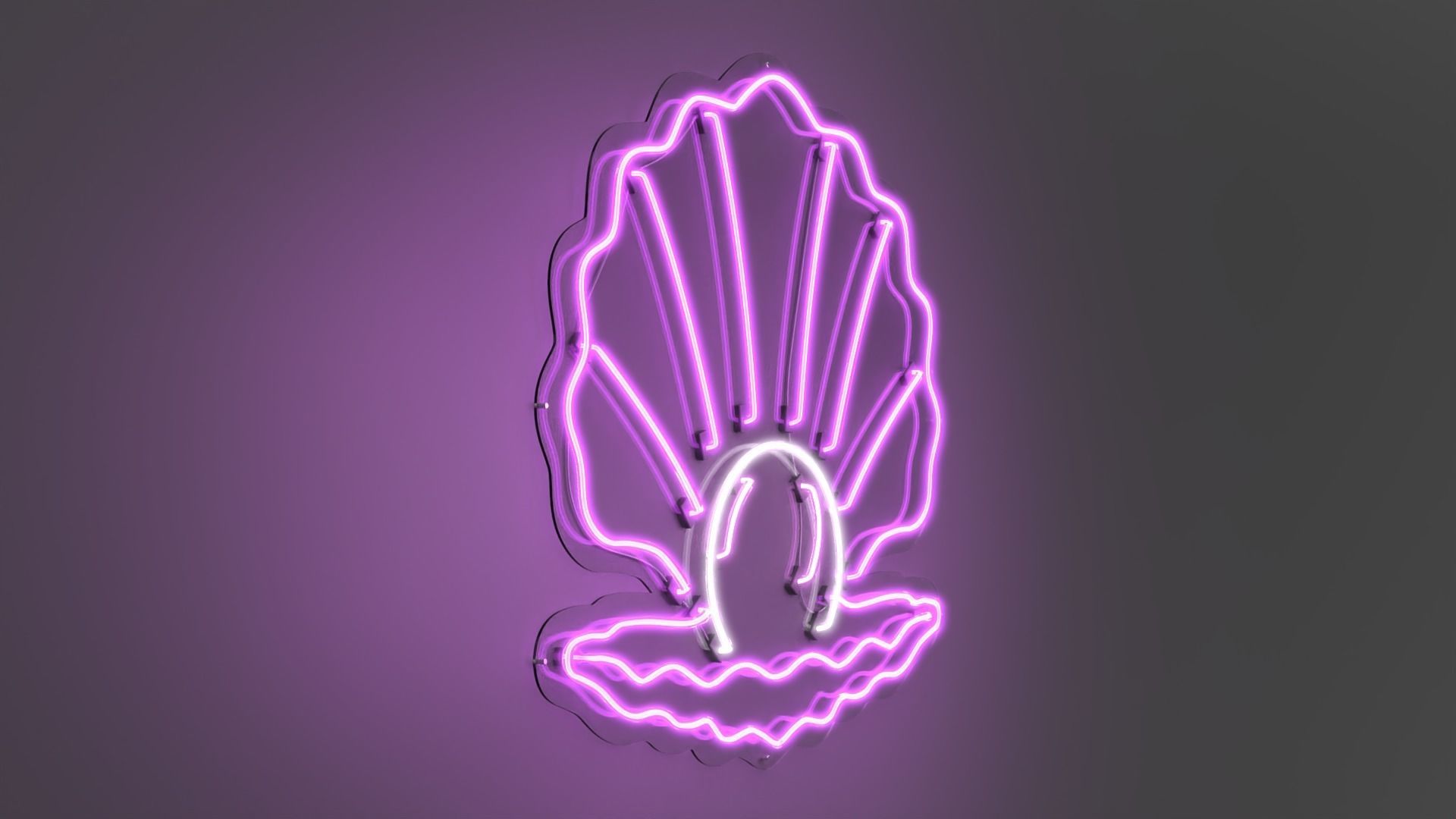 Pink Clam - Neon Sign 3D model | CGTrader