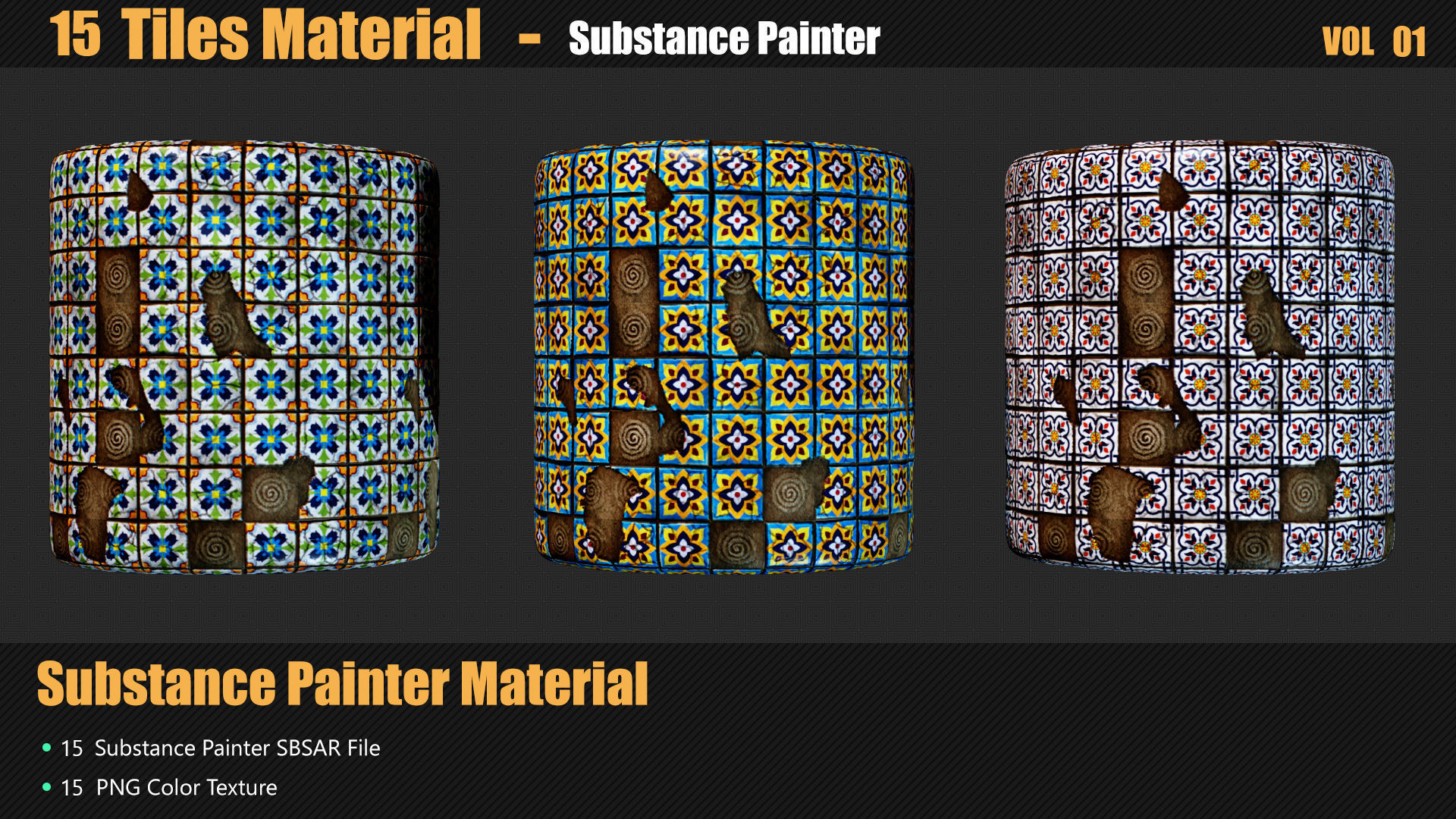 15 Stylized Tiles Materials In Substance Painter Texture | CGTrader