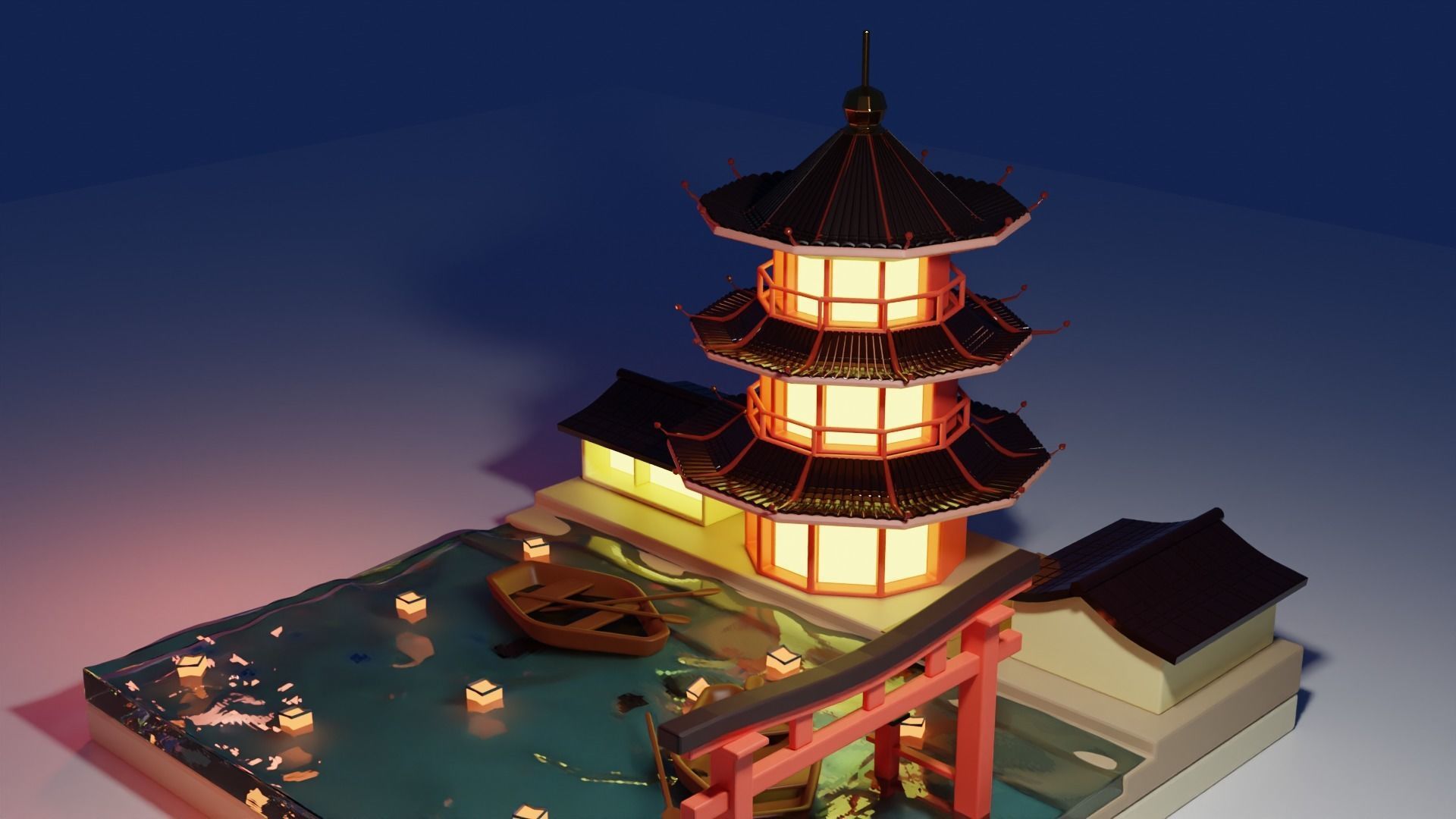 Chinese tower 3D model | CGTrader