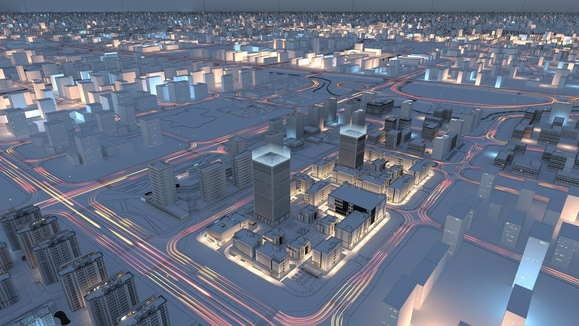Urban Planning Night Scene Animation 3D model animated | CGTrader
