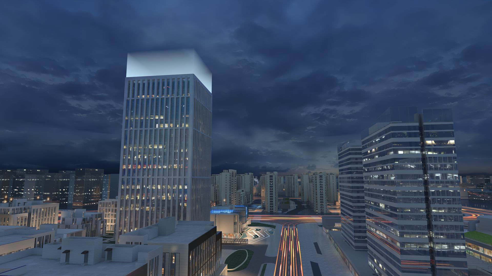 Urban Planning Night Scene Animation 3D model animated | CGTrader