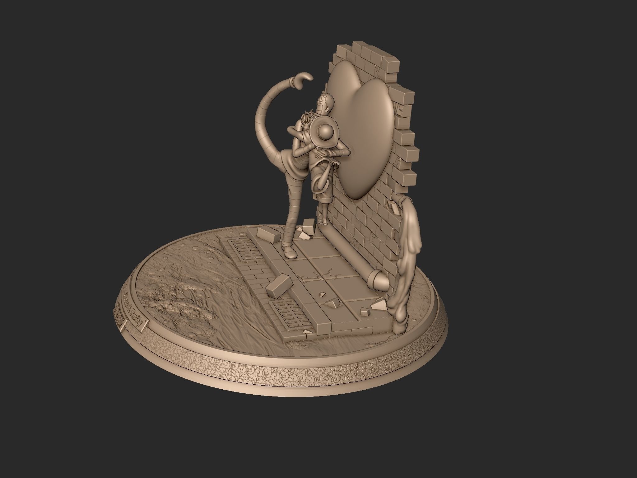 One Piece Luffy and Mr2 3D model 3D printable | CGTrader