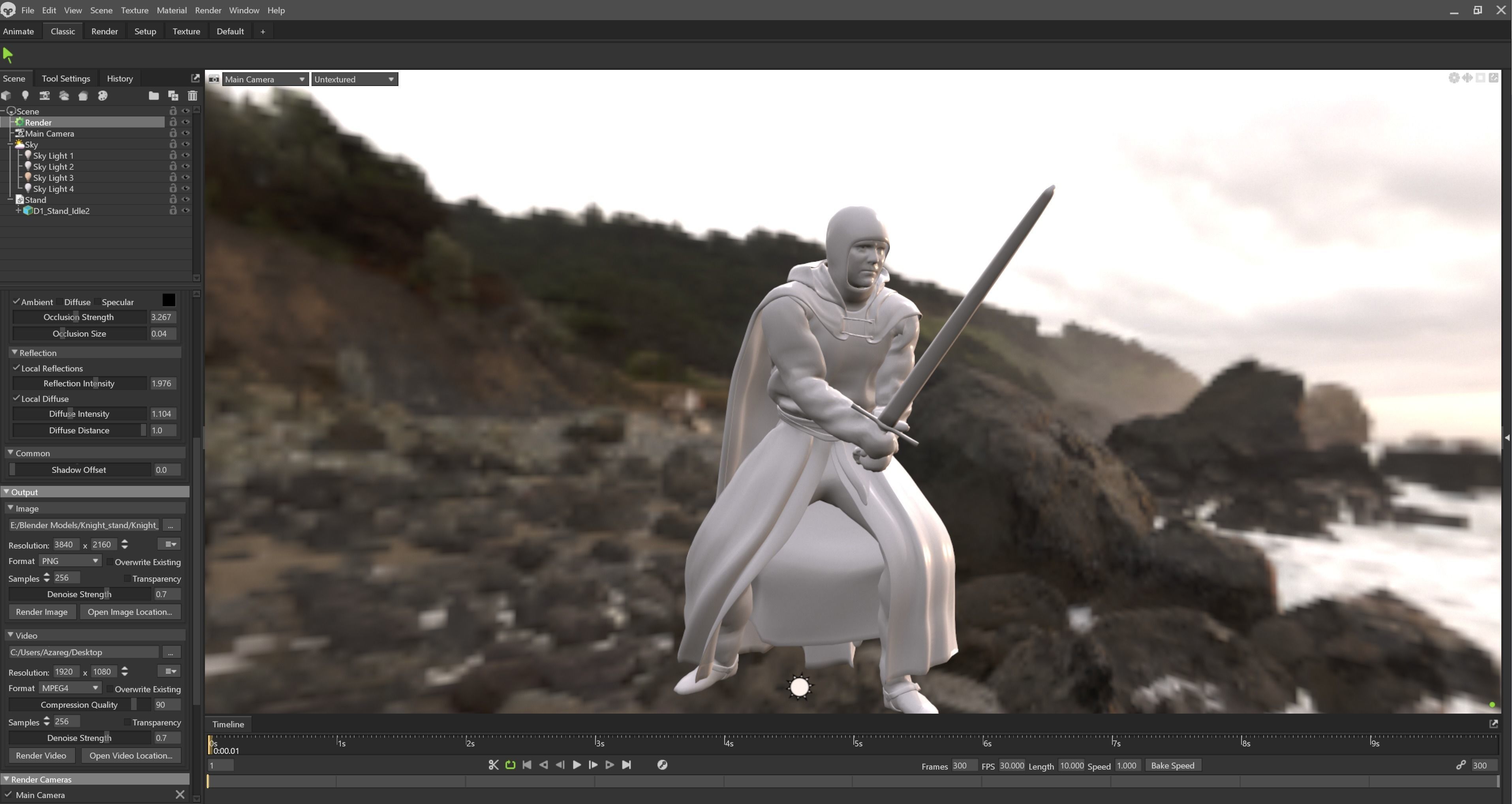 3D model Sentinel of the Steel The Sword-Wielding Knight VR / AR / low ...