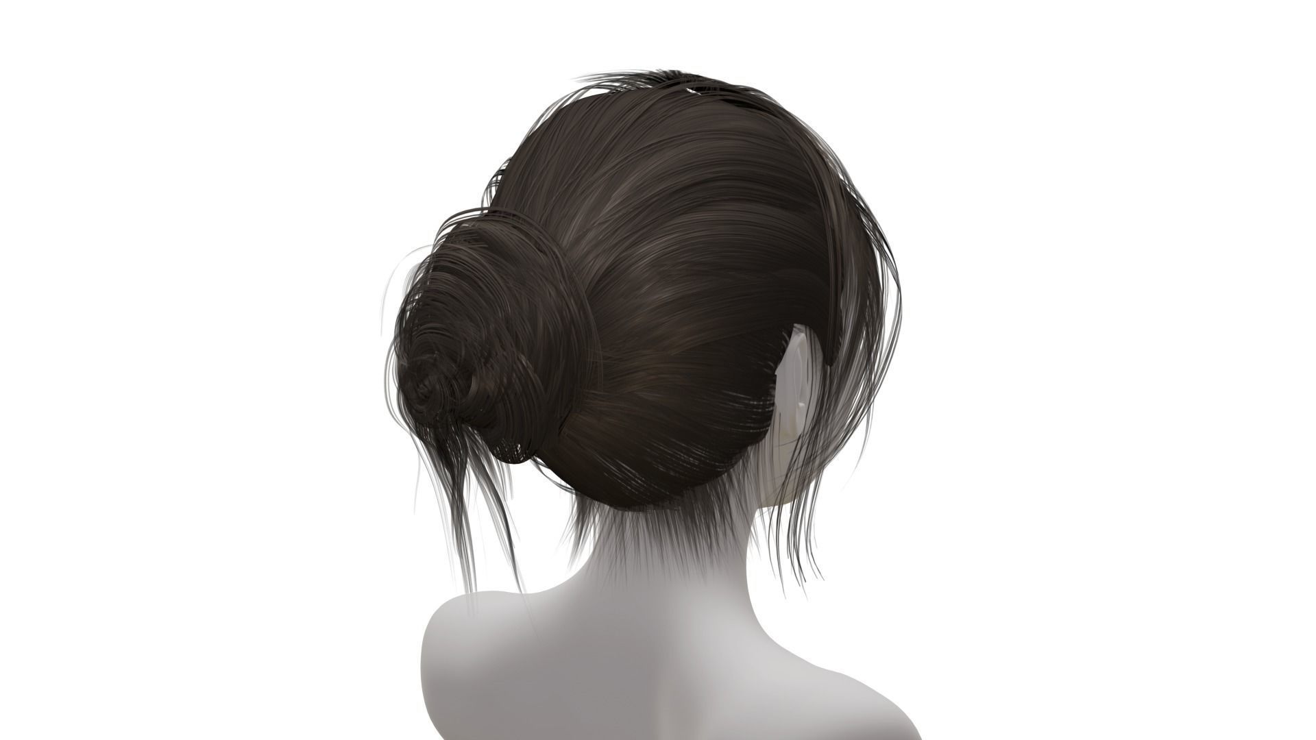 3D model Realistic Woman Bun Hair Style VR / AR / low-poly | CGTrader