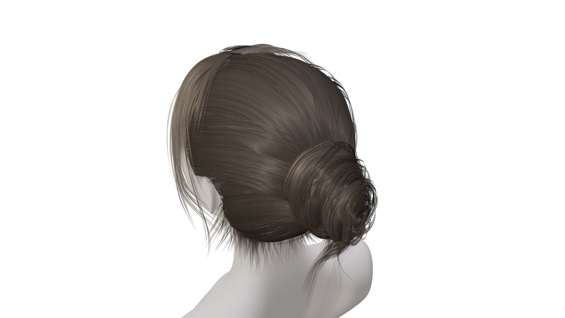 3D model Realistic Woman Bun Hair Style VR / AR / low-poly | CGTrader