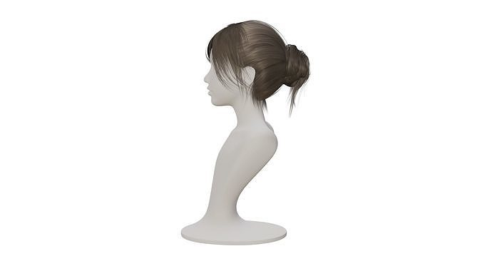 3D model Realistic Woman Bun Hair Style VR / AR / low-poly | CGTrader