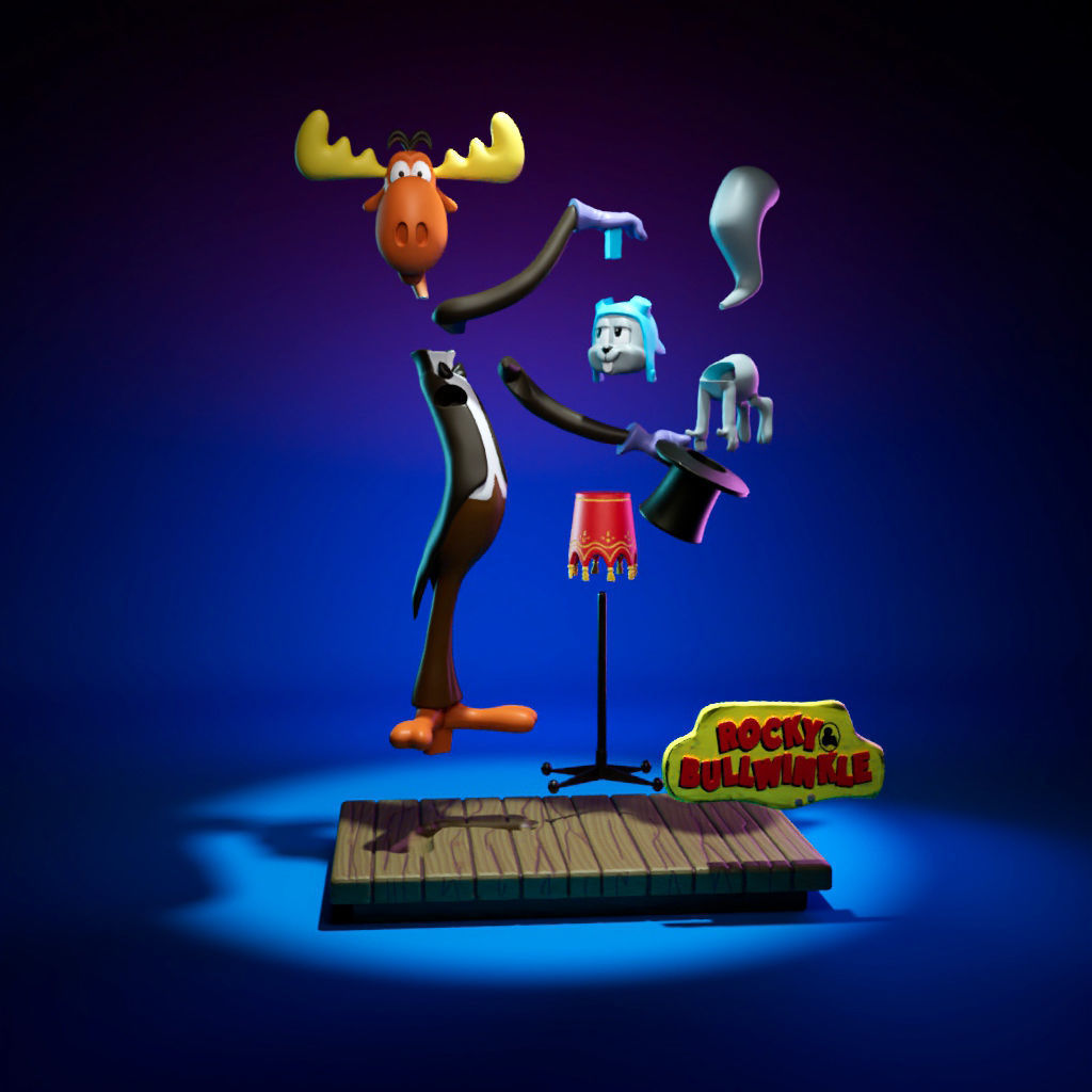Rocky and Bullwinkle - Magic Time 3D model 3D printable | CGTrader