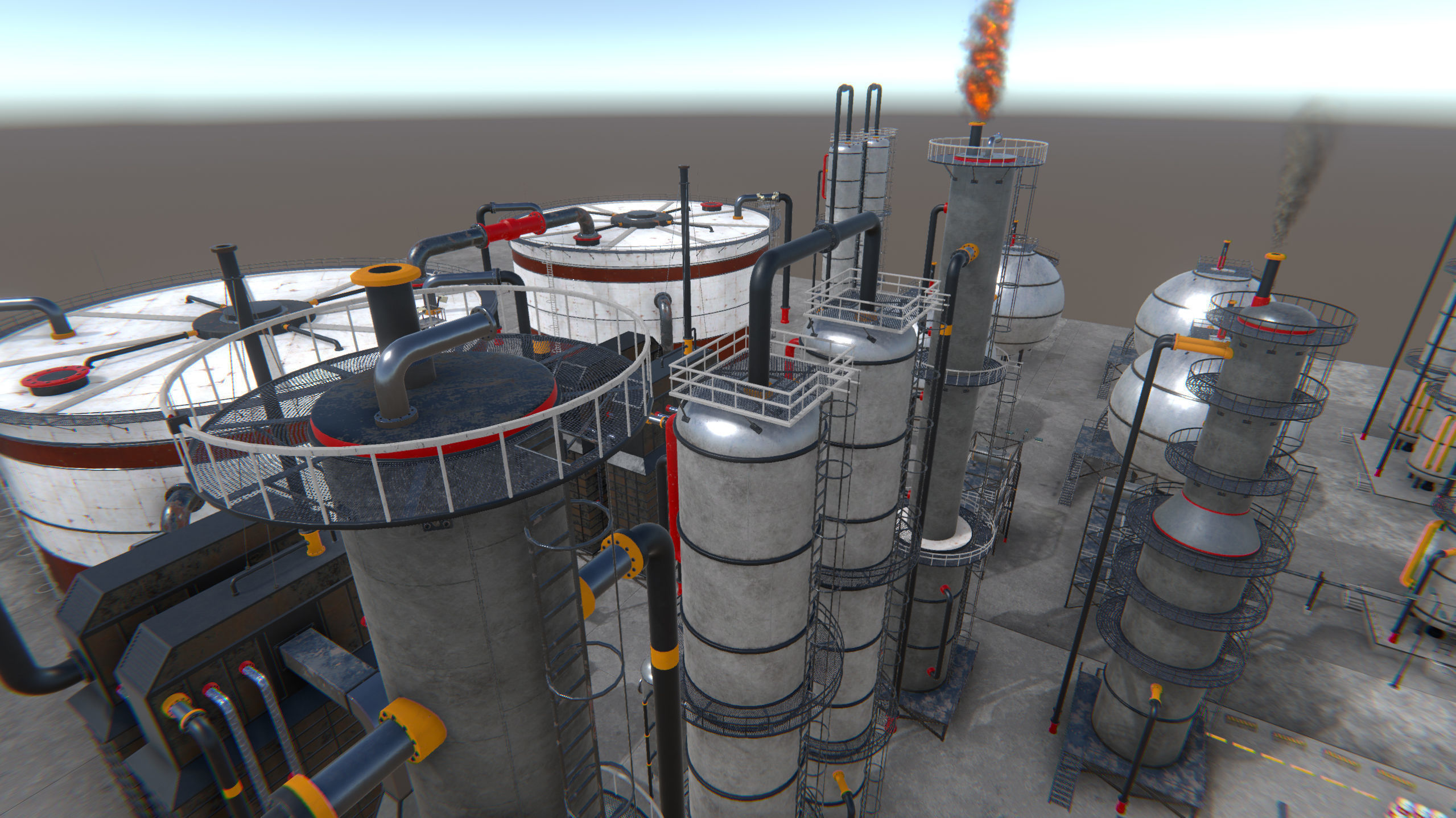 3D model Modular Oil Refinery pack VR / AR / low-poly | CGTrader