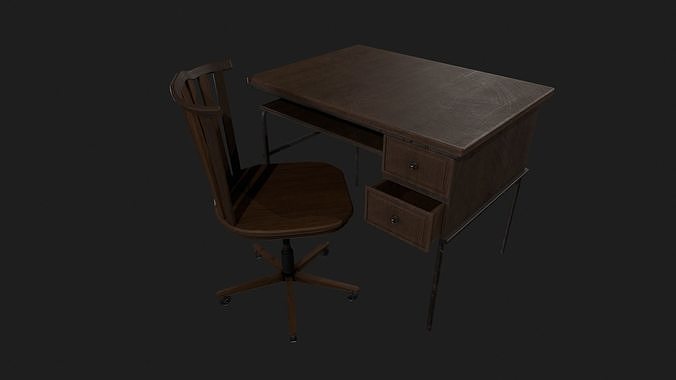3D model Study Desk and Chair VR / AR / low-poly | CGTrader