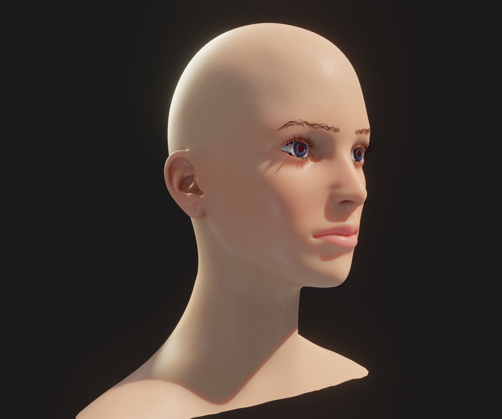 Realistic Female Head 3D Model Animated with Facial Expressions 3D ...