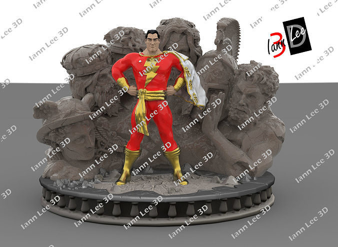 Shazam DC comics 3D model 3D printable | CGTrader
