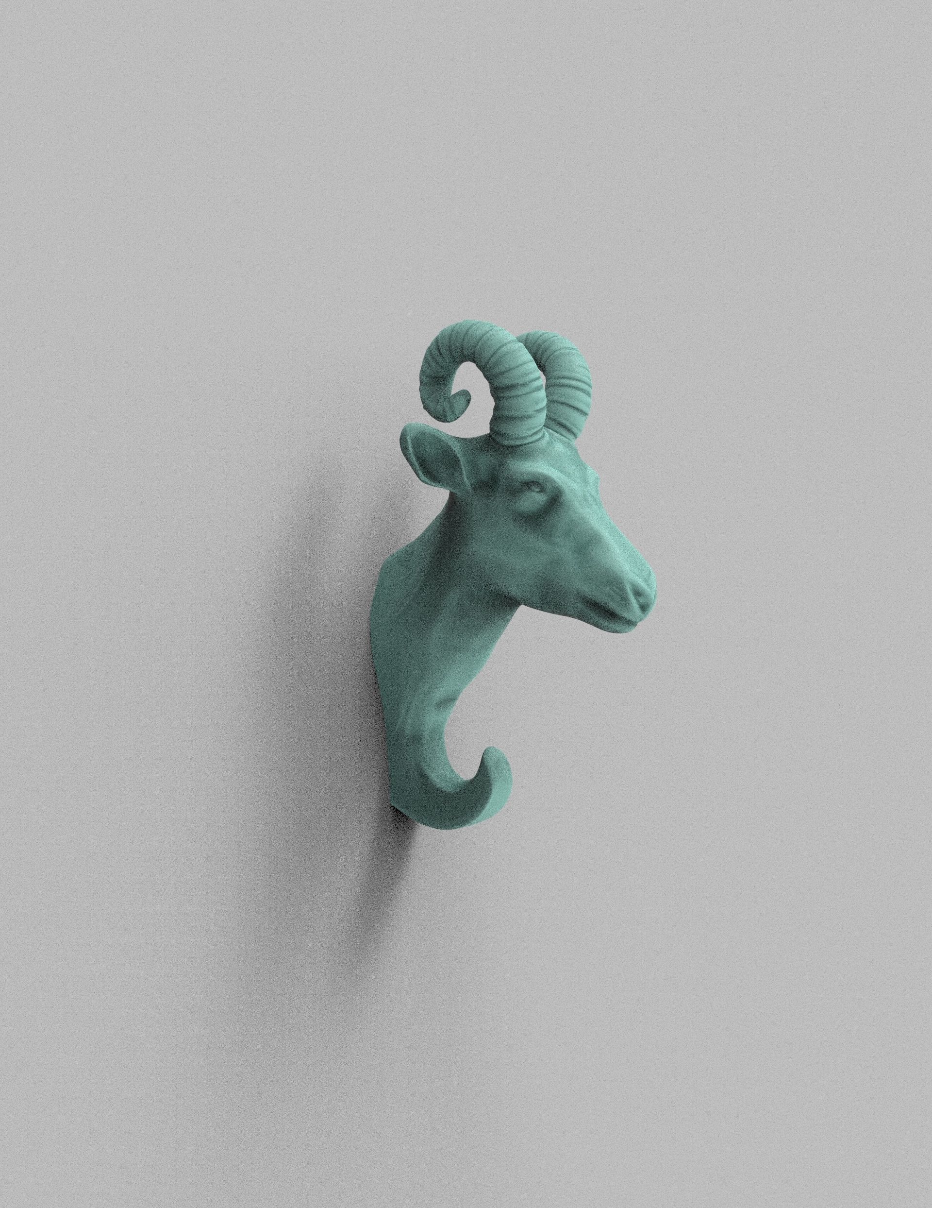 Goat Wall Hook 3D model 3D printable | CGTrader