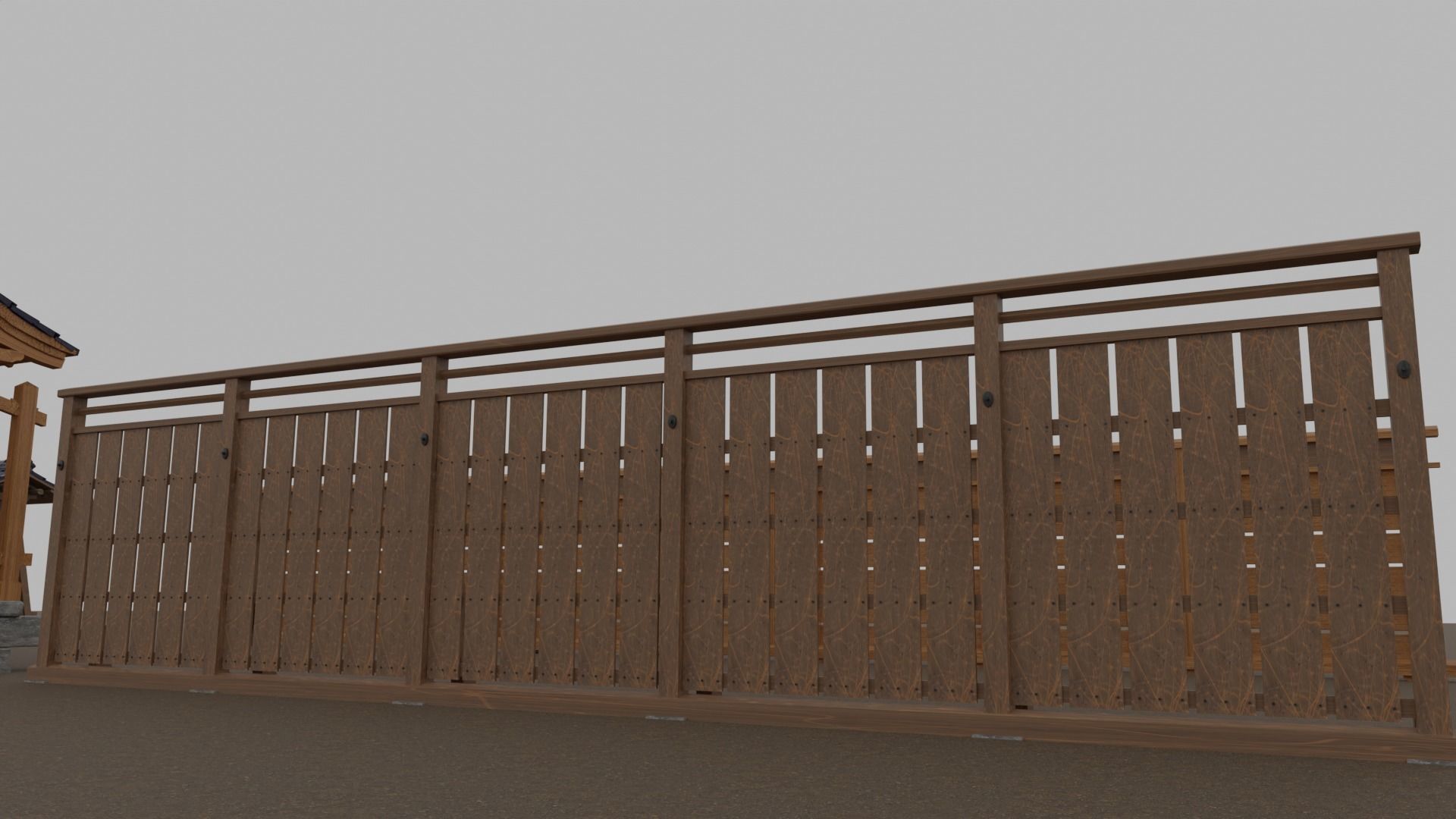 10 types of Japanese traditional style gates and fences 3D model | CGTrader