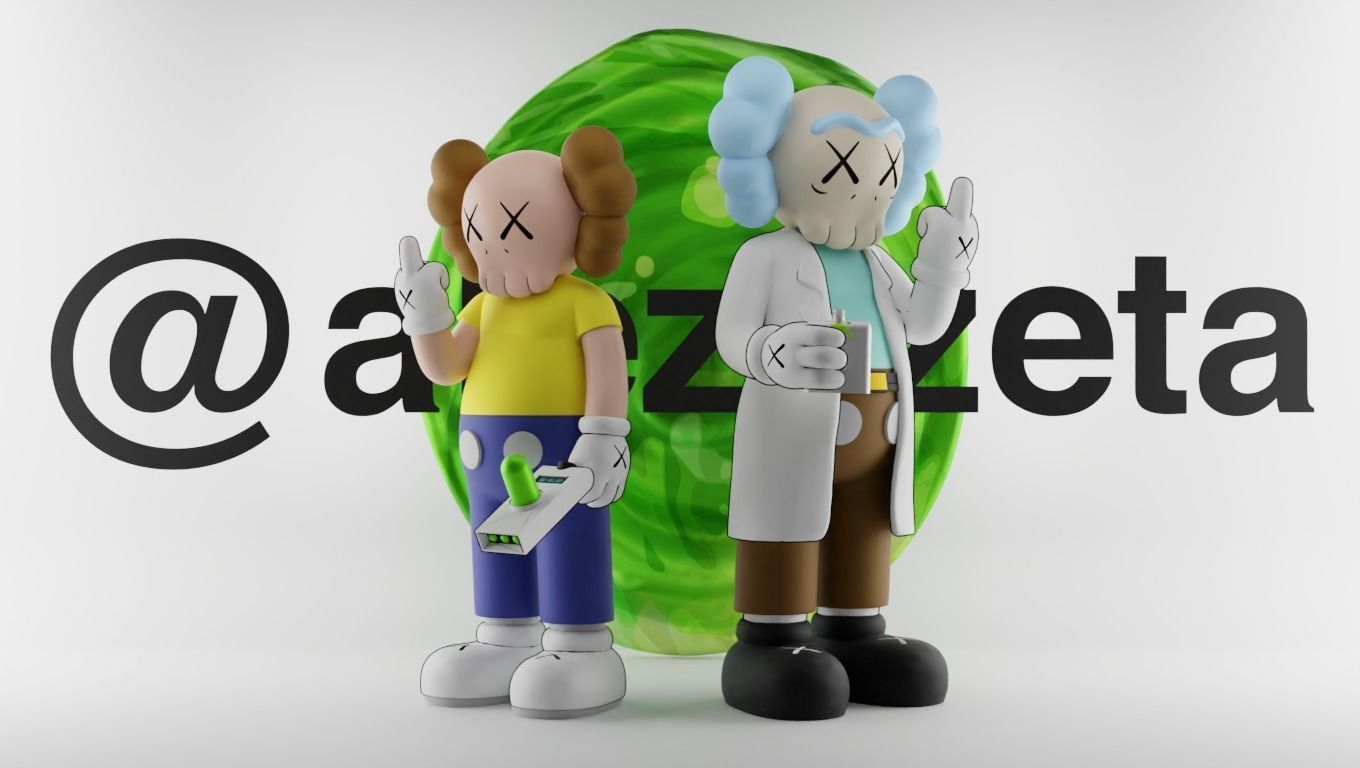 Kaws Rick Sanchez x Morty Smith Middle Finger for Print 3D model 3D ...