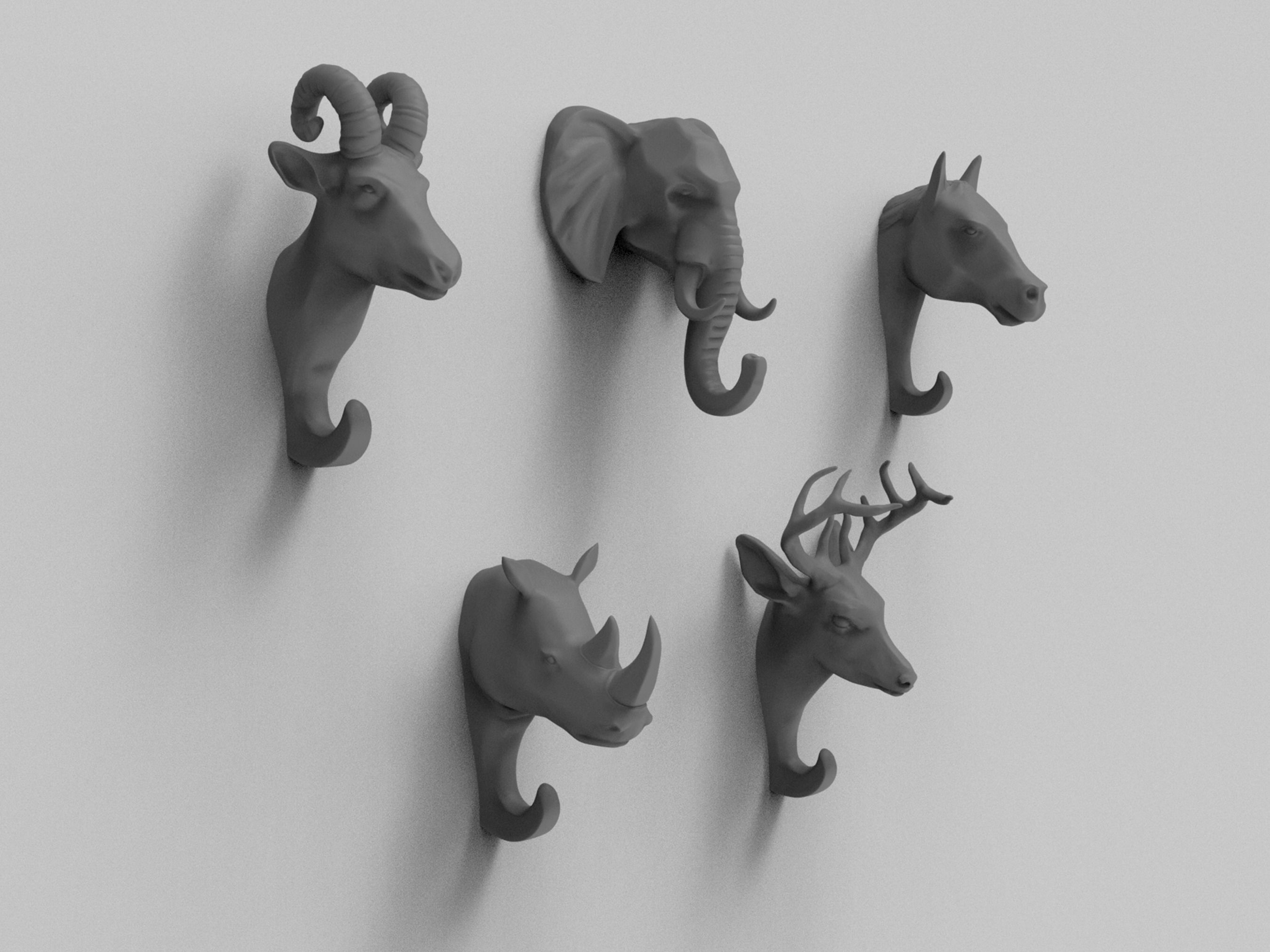 Animal Wall Hooks Printables 3D model 3D printable | CGTrader