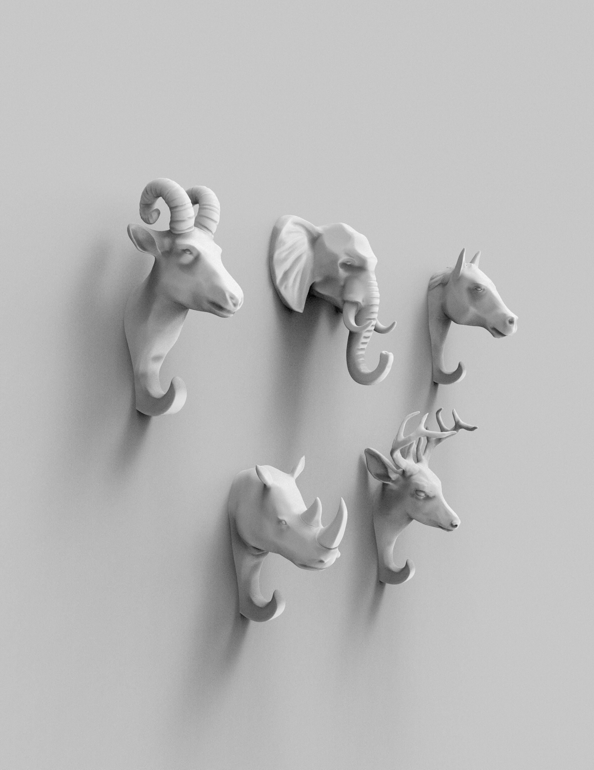 Animal Wall Hooks Printables 3D model 3D printable | CGTrader