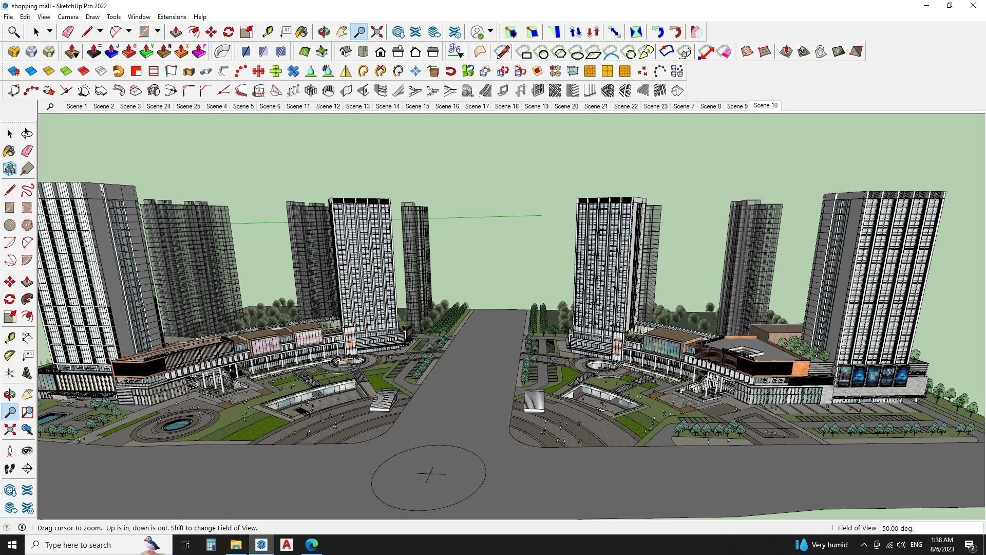 Sketchup Shopping mall with apartments 3D model | CGTrader