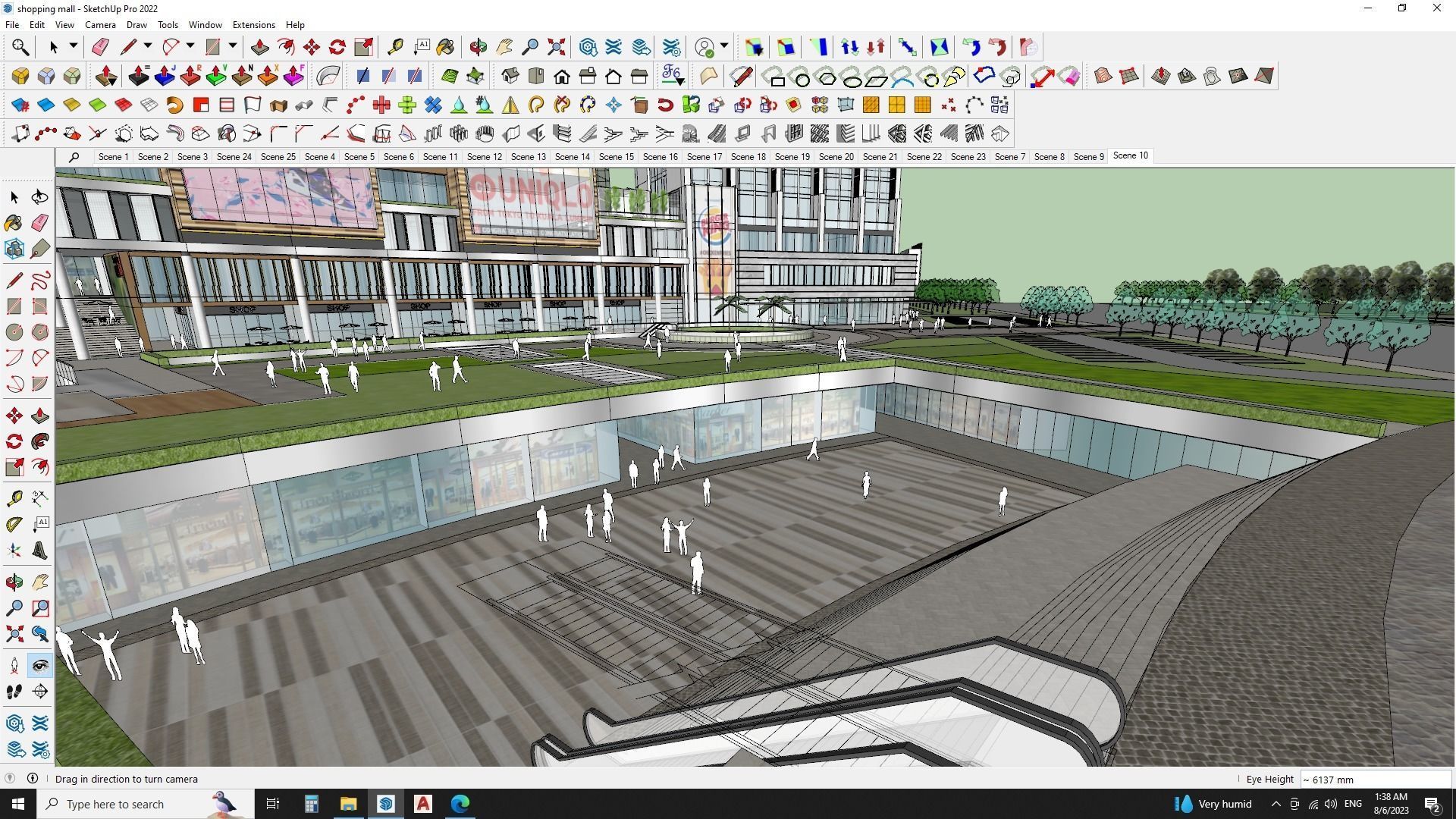 Sketchup Shopping mall with apartments 3D model | CGTrader