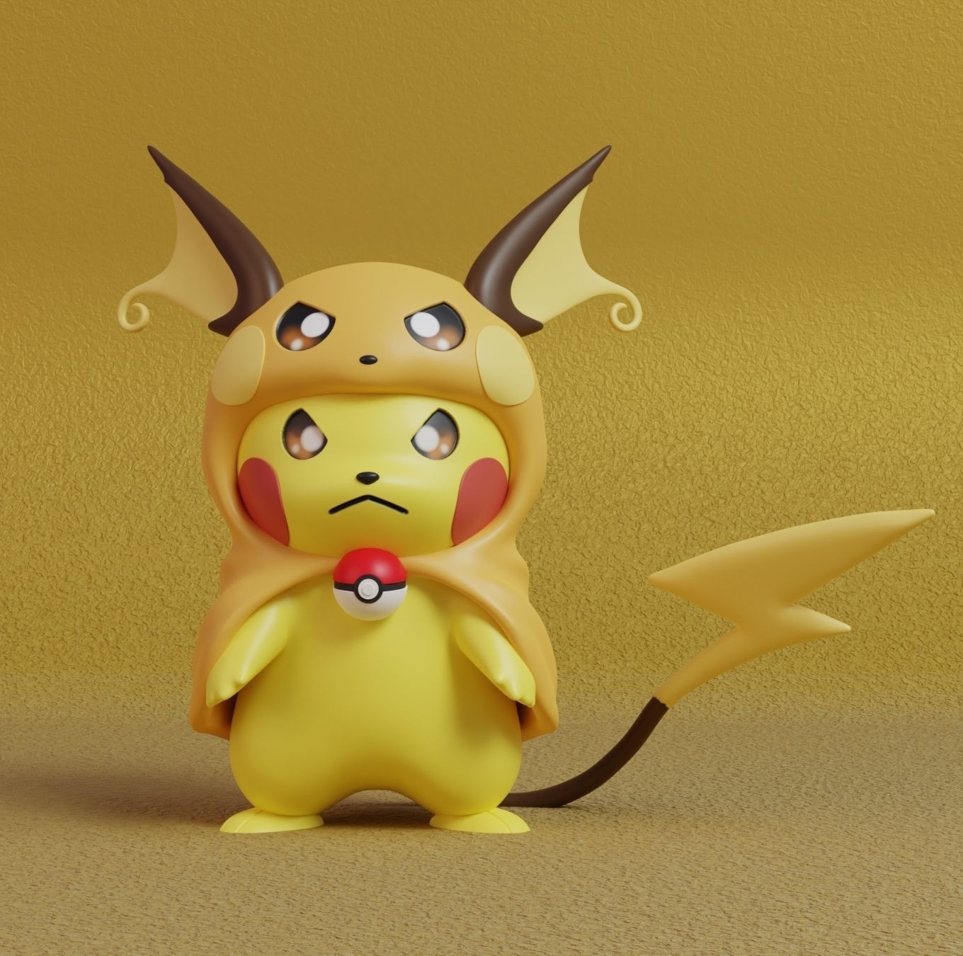 Pokemon - Pikachu Raichu Cosplay 3D model 3D printable | CGTrader