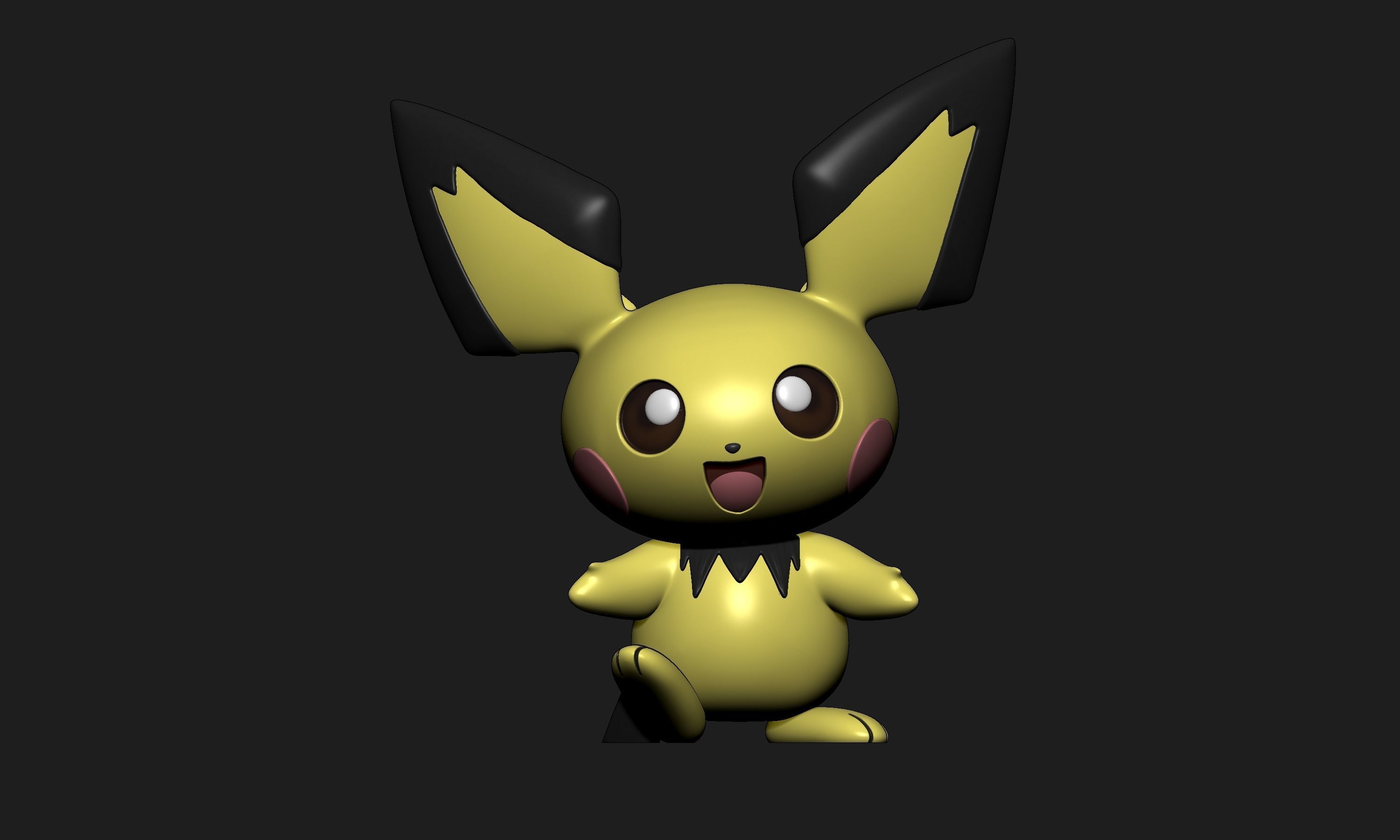 Pokemon - Pichu Pikachu and Raichu with 2 poses 3D model 3D printable ...