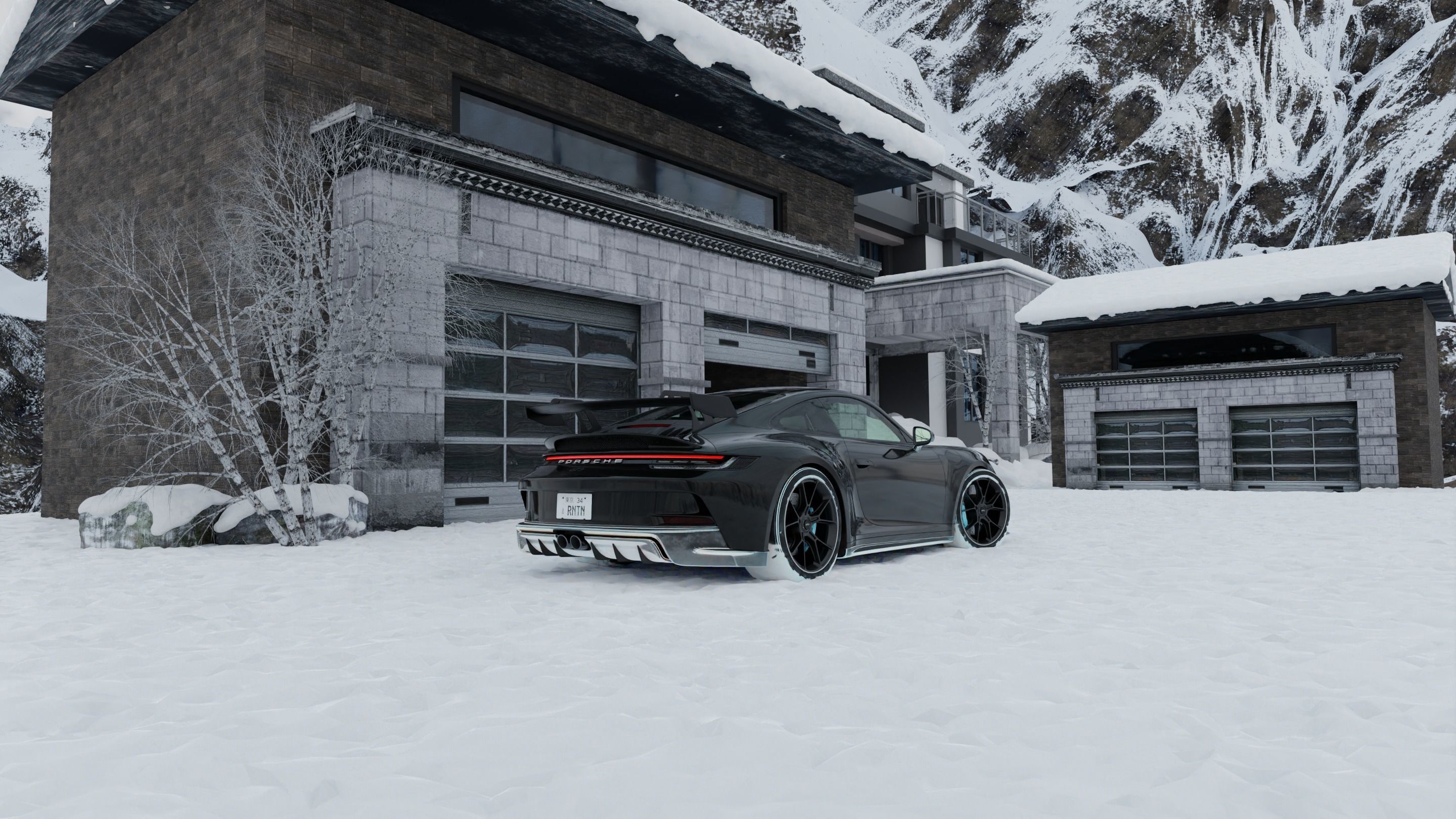 Automotive Snow Render Scene 3D Blender File Textured 3D model | CGTrader