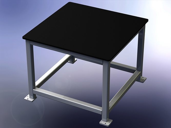 Machine Table with 1200 X 1200 Top 3D model rigged | CGTrader