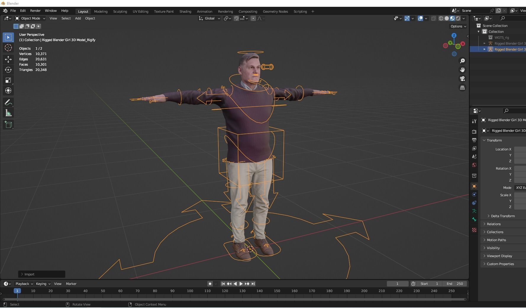 Rigged Blender Man-A 3D Model 3D model animated rigged | CGTrader