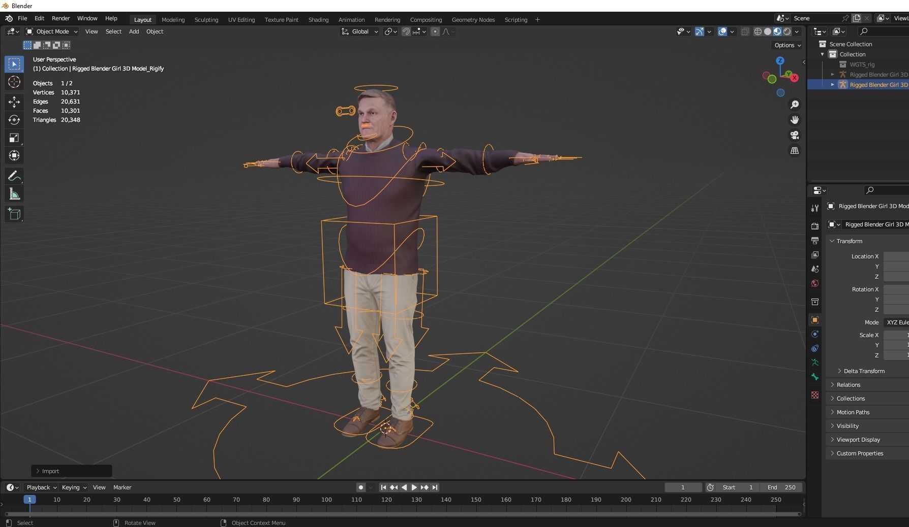 Rigged Blender Man-A 3D Model 3D model animated rigged | CGTrader