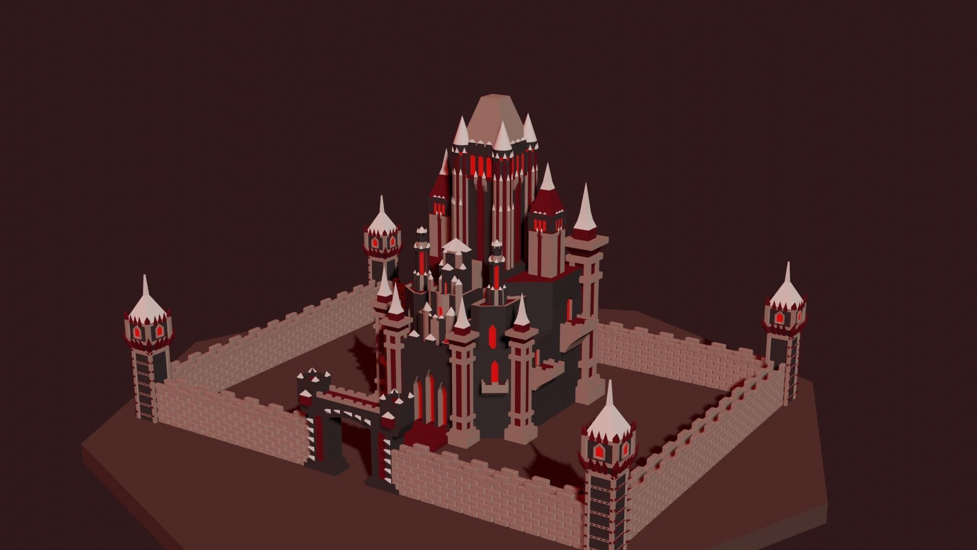 Low Poly Castle free 3D model | CGTrader