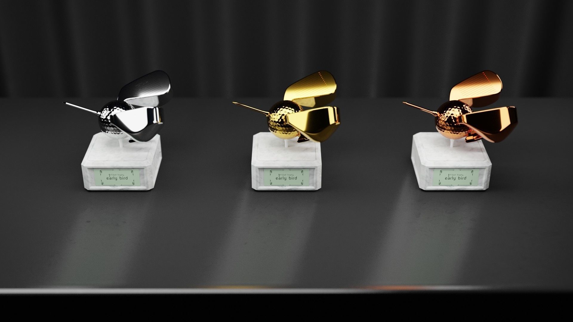 Golf Trophy Bird 3D model 3D printable | CGTrader