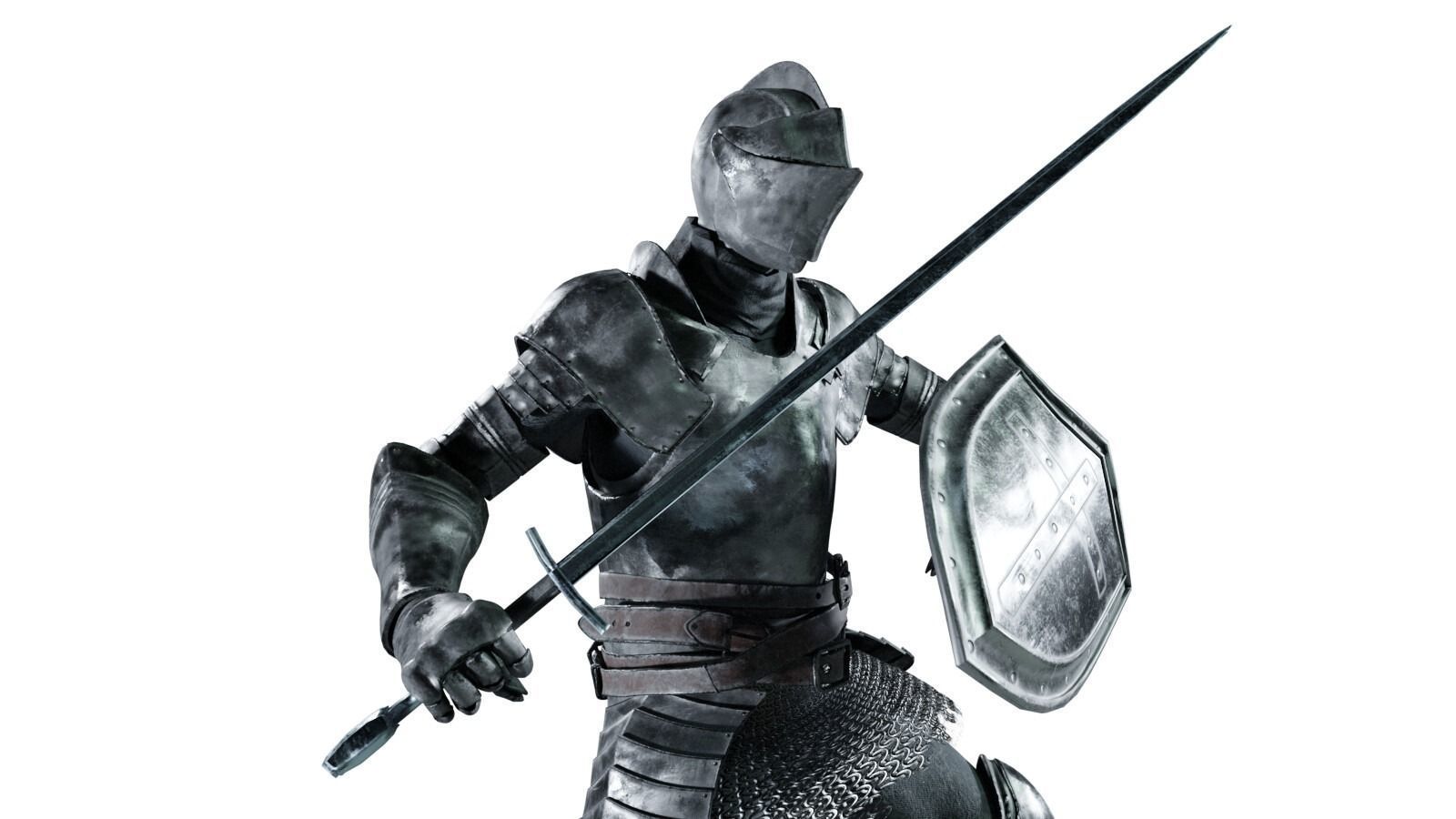 3D model game-ready rigged realistic medieval knight vol2 VR / AR / low ...