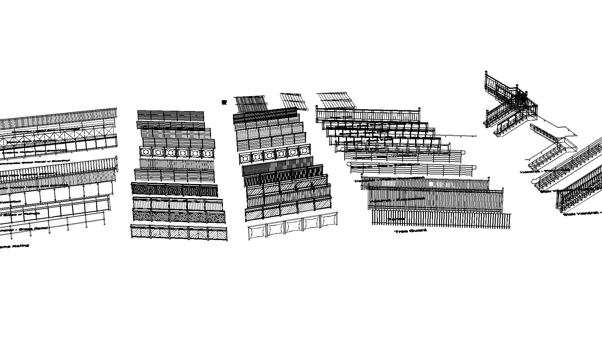 3D model railing revit collection VR / AR / low-poly | CGTrader