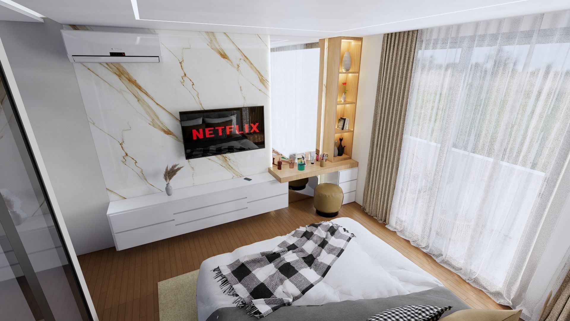 3D model skp bedroom design VR / AR / low-poly | CGTrader