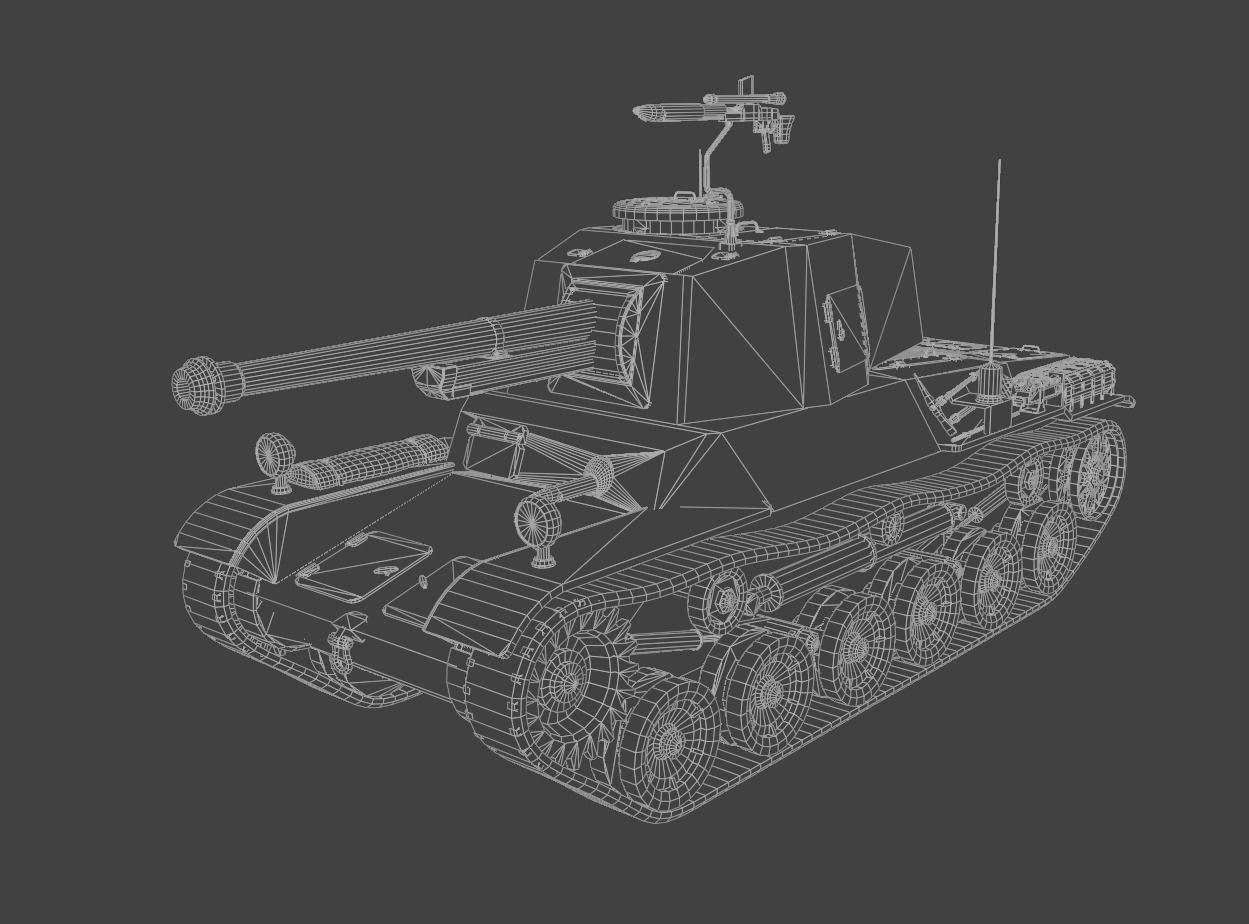 3D model Type 3 Chi-Nu medium tank VR / AR / low-poly | CGTrader