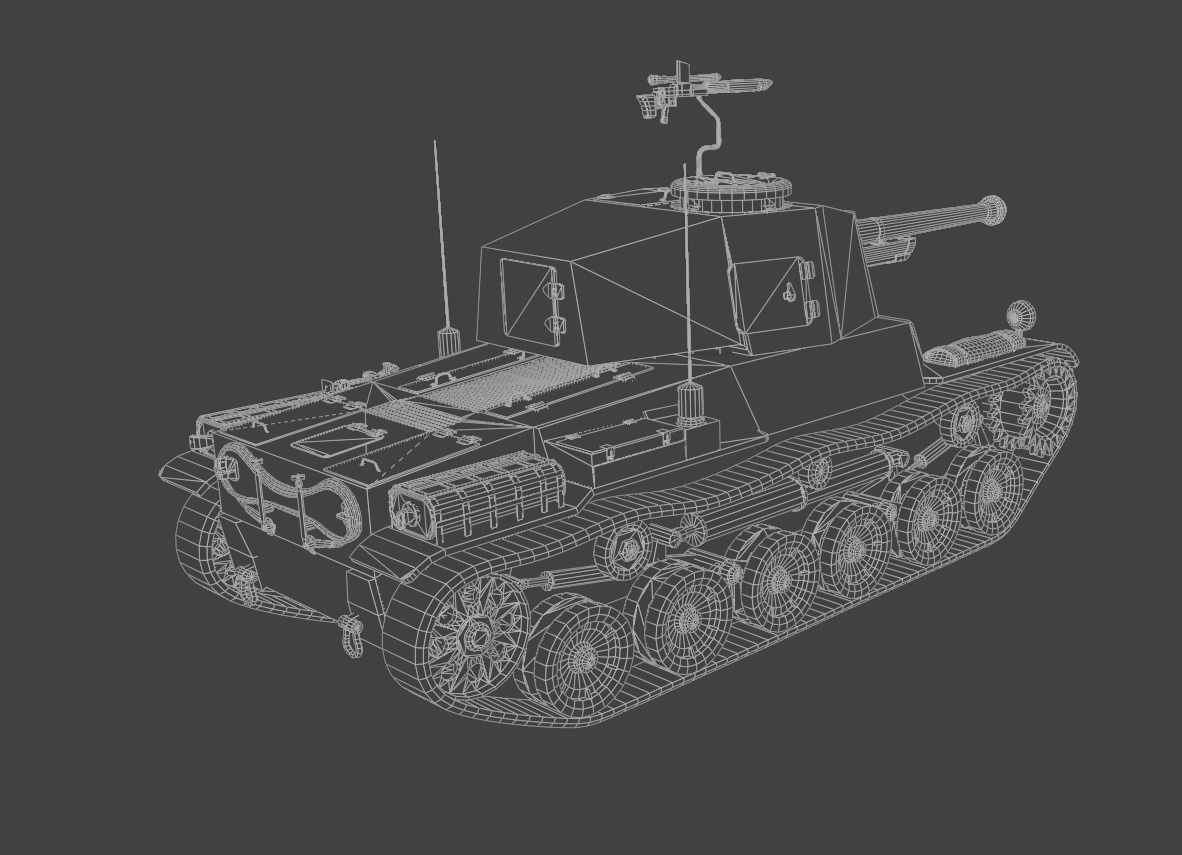 3D model Type 3 Chi-Nu medium tank VR / AR / low-poly | CGTrader