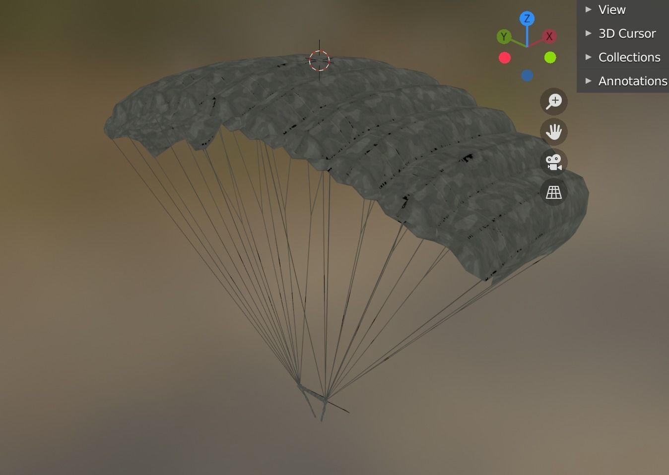 3D model parachute camo VR / AR / low-poly | CGTrader