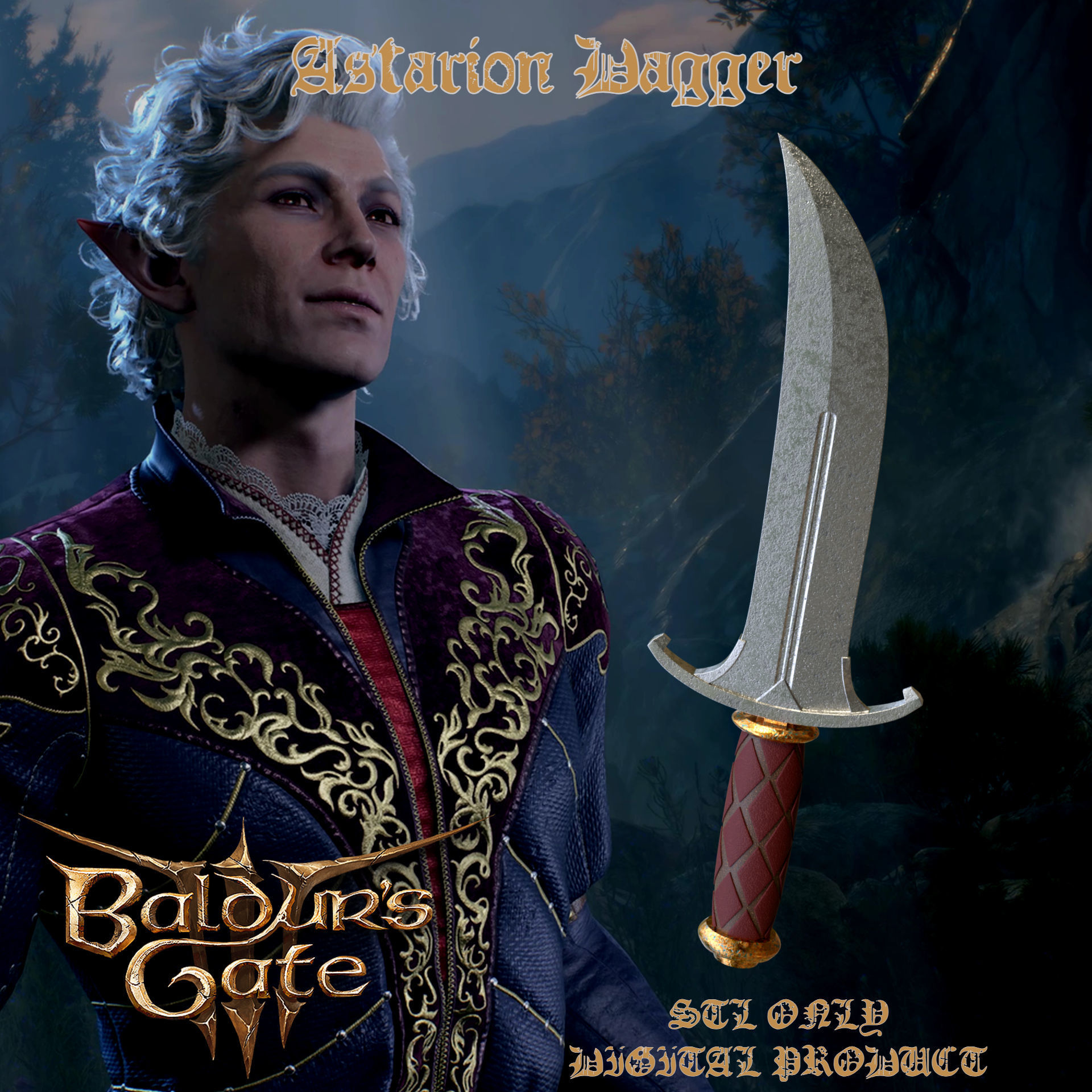 Sussur Dagger Baldurs Gate 3 3D model 3D printable | CGTrader