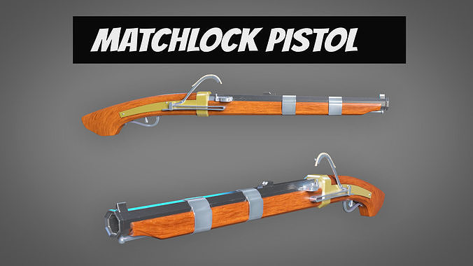 3D model Matchlock Pistol Firearm LowPoly 3D Model VR / AR / low-poly ...