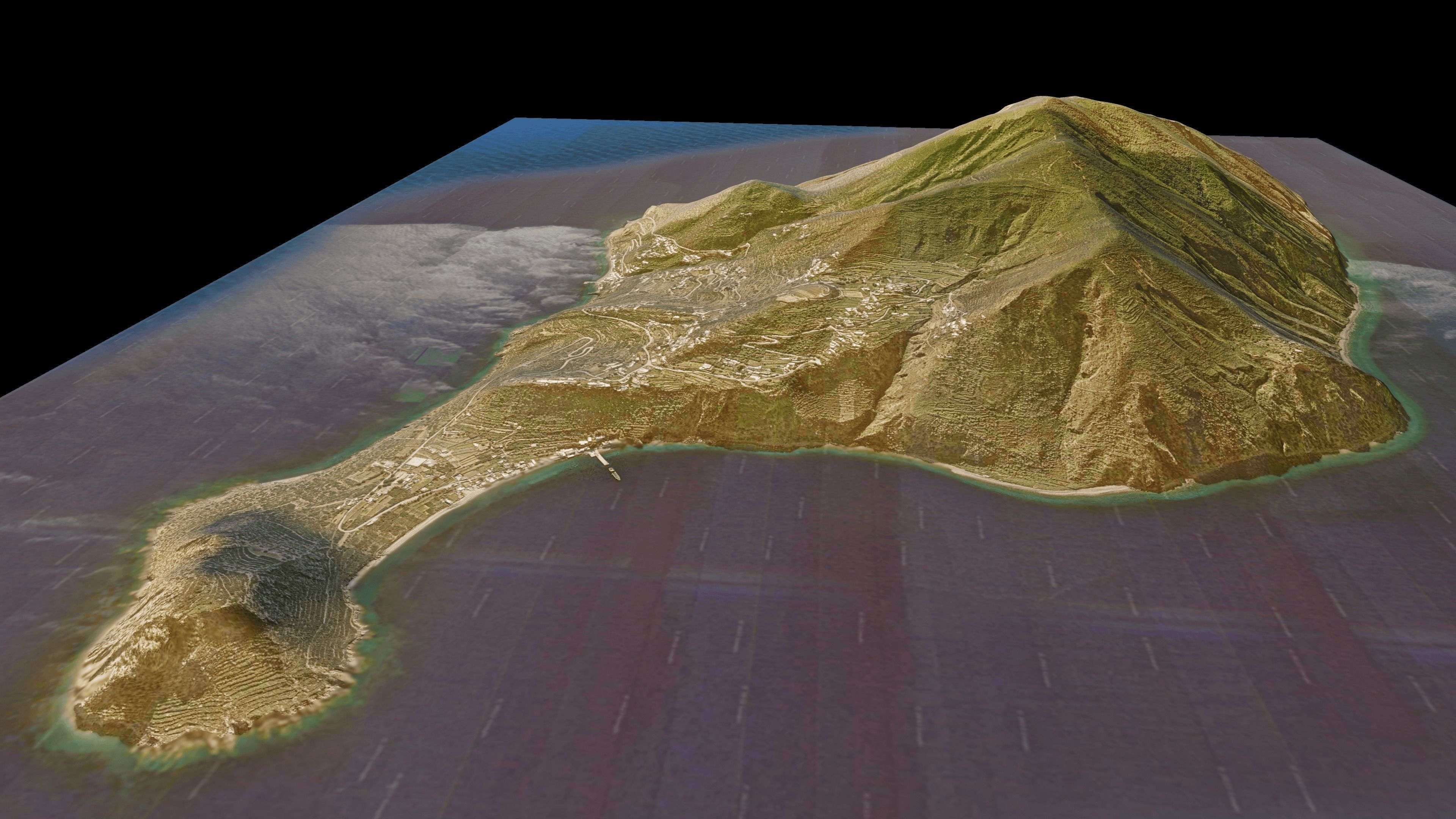 Filicudi Island full 3d model terrain 3D model | CGTrader