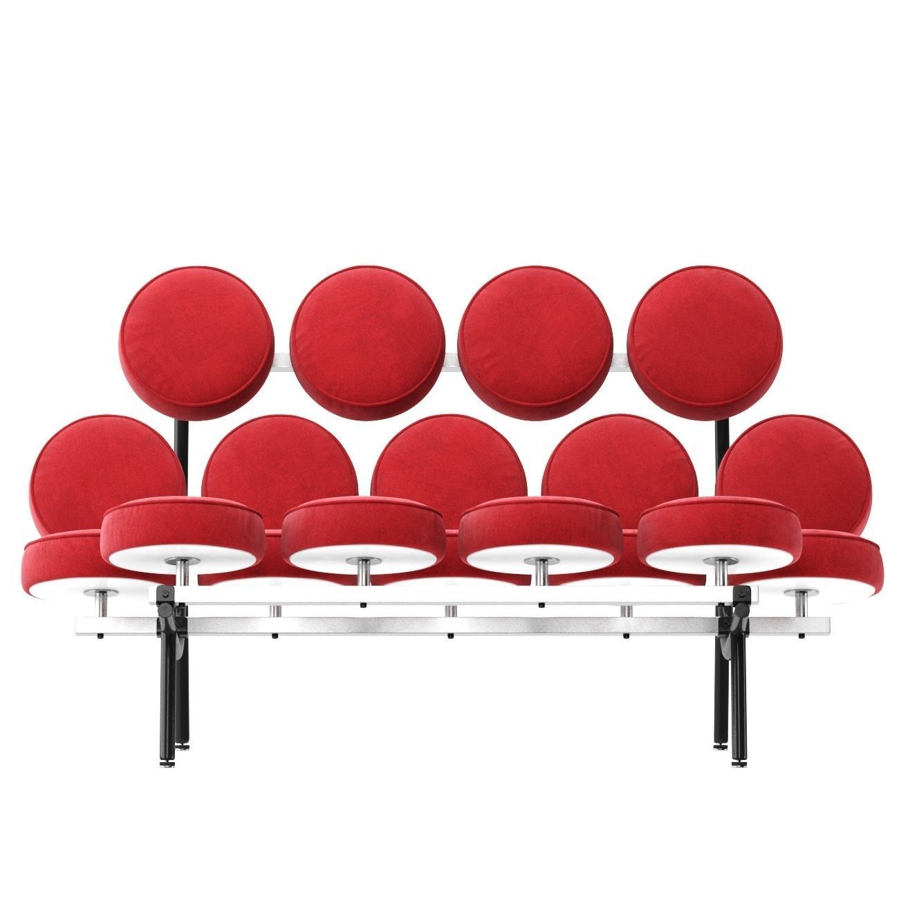 Herman Miller Nelson Marshmallow red velvet Sofa 3D model | CGTrader
