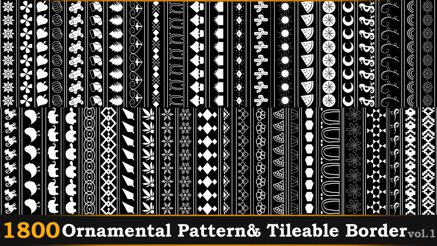 1800 ornamental alpha patterns and tileable borders Texture | CGTrader