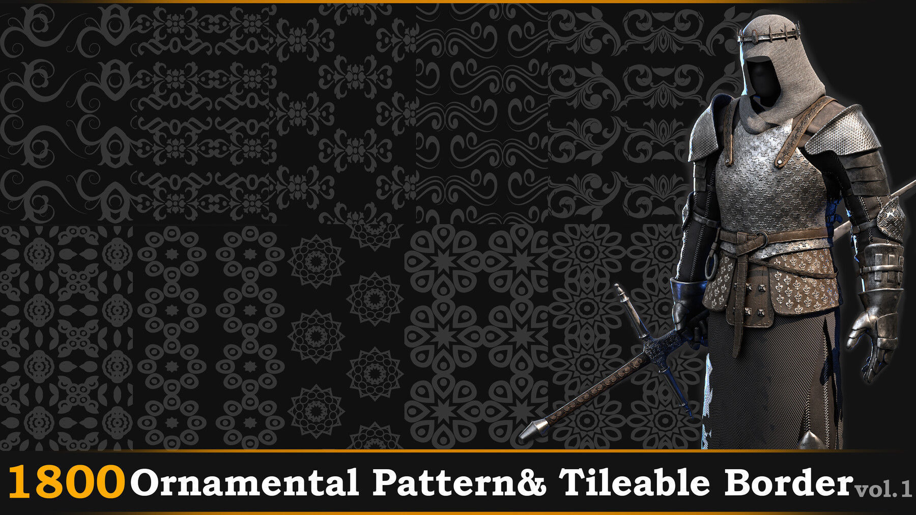 1800 ornamental alpha patterns and tileable borders Texture | CGTrader