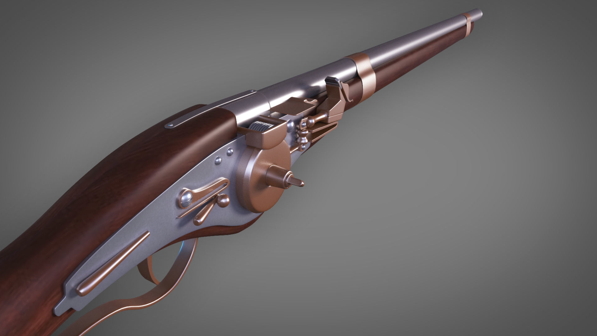 3D model WheelLock Musket Firearm LowPoly 3D Model VR / AR / low-poly ...